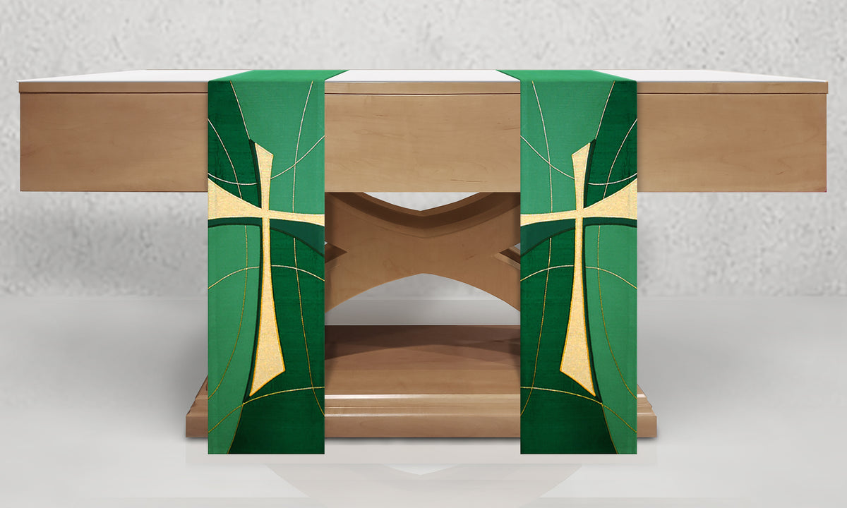 811 Cross Altar Scarves in Green – Maison Bouvrier