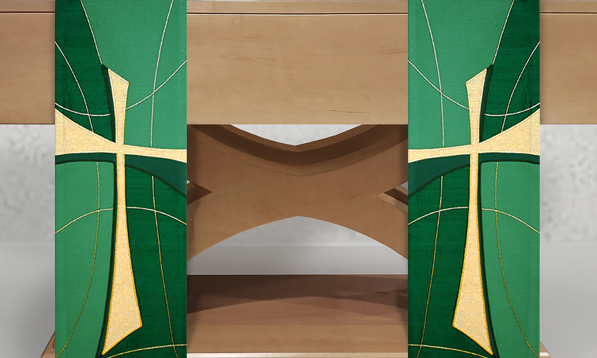 811 Cross Altar Scarves in Green – Maison Bouvrier